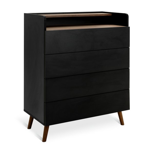 Buy Habitat Skandi 4 Drawer Chest with Shelf Black Chest of drawers Argos