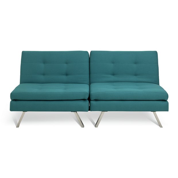 Buy Argos Home Duo Fabric Clic Clac Sofa Bed Teal Sofa beds Argos