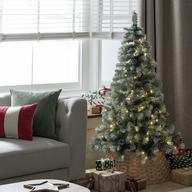 Buy Habitat 5ft Pre lit Blue Oscar Pine Cone Christmas Tree Christmas trees Argos