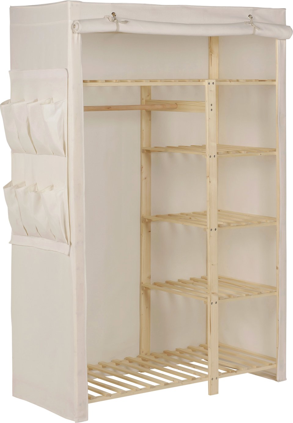 Wood and canvas wardrobe store