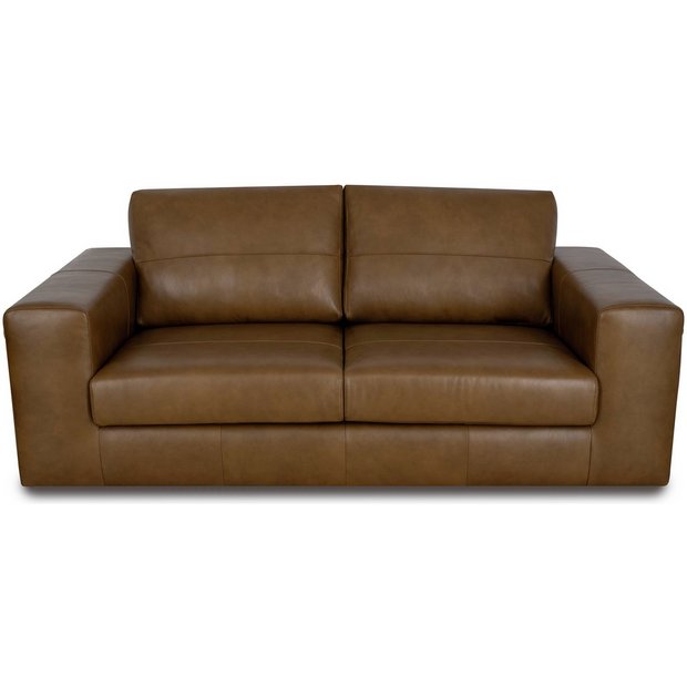 Buy Habitat Daly Leather Wide Arm 3 Seater Sofa Tan Sofas Habitat