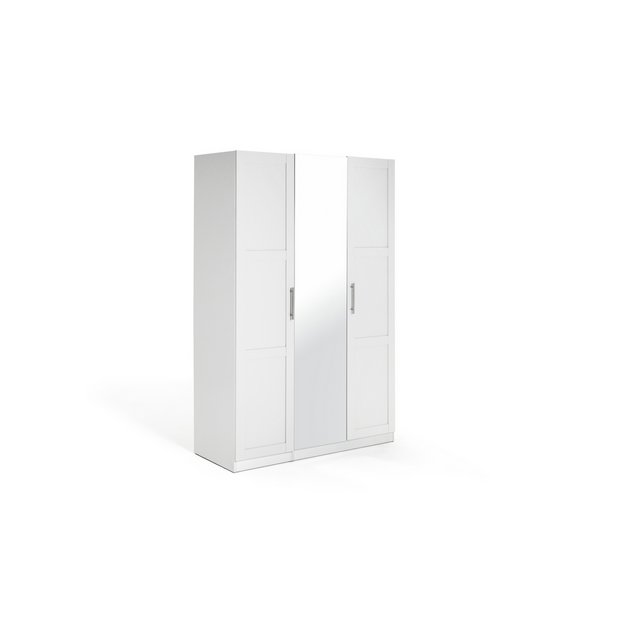 Buy Habitat Munich Panelled 3 Door Mirror Wardrobe White Wardrobes Argos