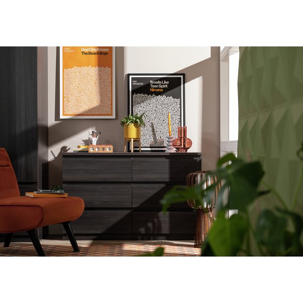 Buy Habitat Jenson 6 Drawer Chest Black Brown Chest of drawers Argos