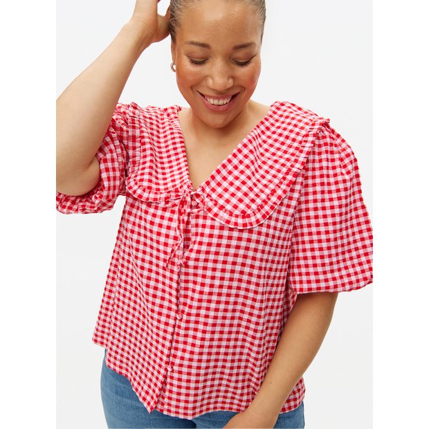 Red Checkered Blouse