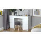 Buy Argos Home Jenson Double Pedestal Dressing Table White Gloss ...